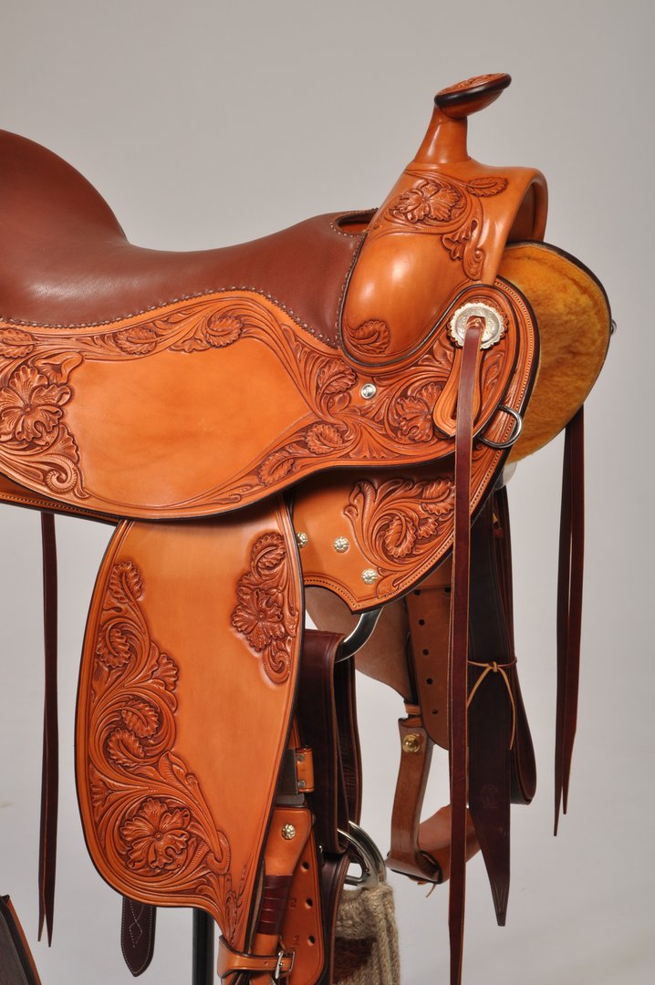 Partial Floral Carved Saddle